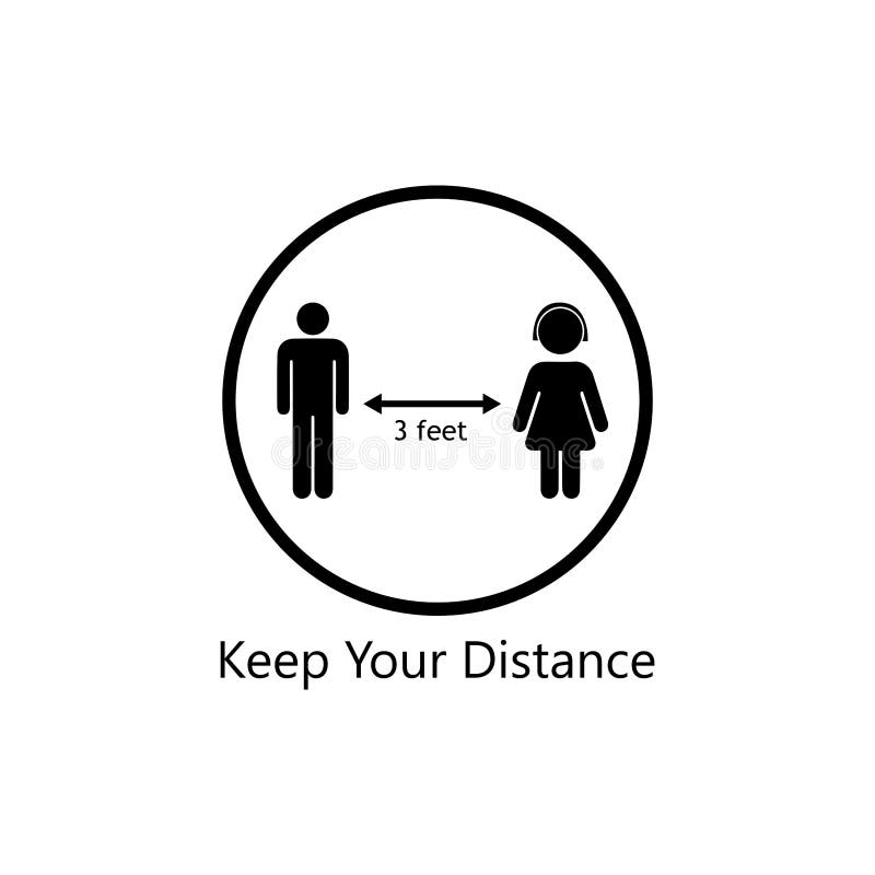 Social Distancing Icon and Self Quarantine Vector Illustration Stock ...