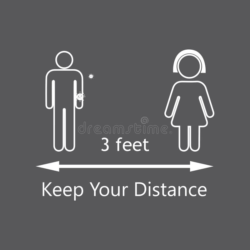 Social Distancing Icon and Self Quarantine Vector Illustration Stock ...