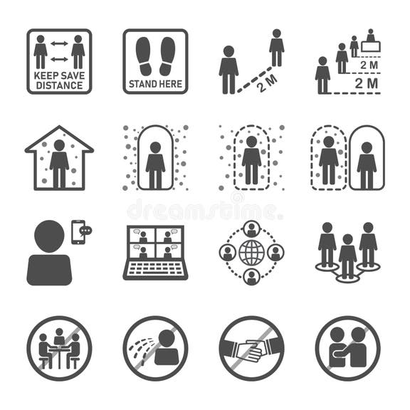 Social Distancing Icon Stock Illustrations – 12,237 Social Distancing ...