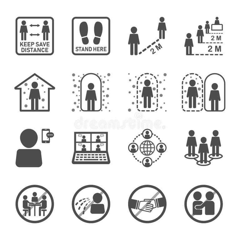 Social Distancing Icon Stock Illustrations – 12,237 Social Distancing ...