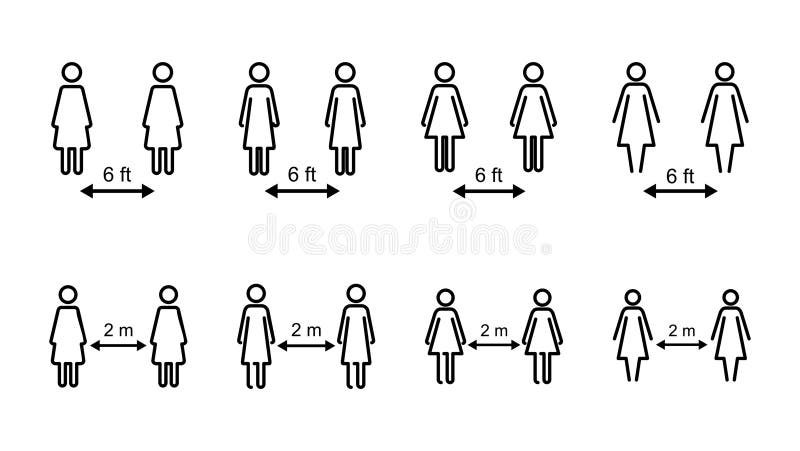 Social Distancing Icon . Social Distance Icon. Self Quarantine Sign ...