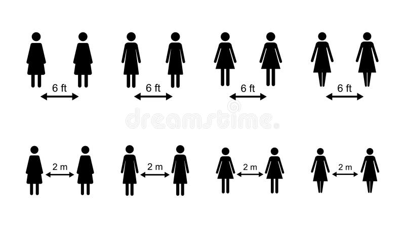 Social Distancing Icon . Social Distance Icon. Self Quarantine Sign ...