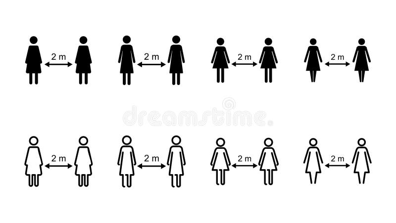 Social Distancing Icon . Social Distance Icon. Self Quarantine Sign ...