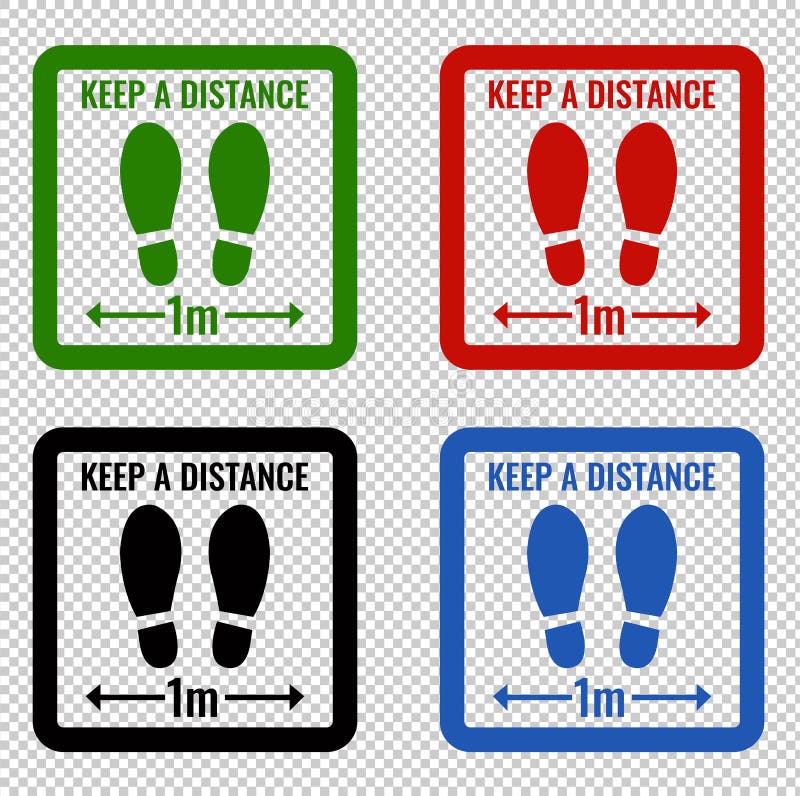 Social Distancing Keep Distance Set Transparent Background Stock Vector ...