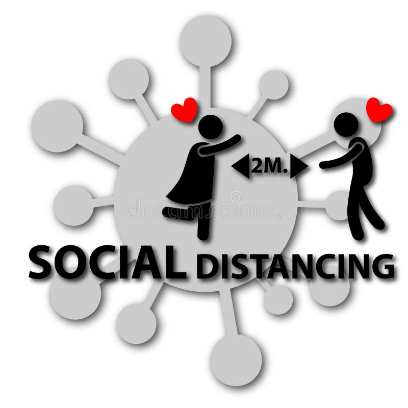 SOCIAL DISTANCING SIGN for YOURSELF and FAMILY Stock Illustration ...
