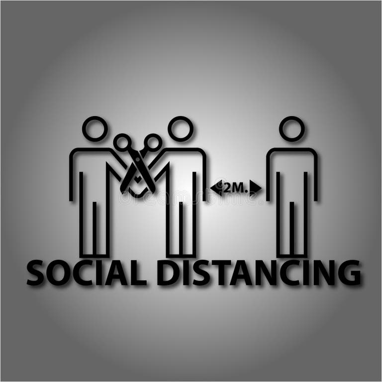 Social Distancing Sign for Yourself and Family Stock Illustration ...