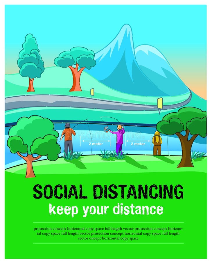 Social Distancing - Keep Your Distance Poster Stock Vector ...