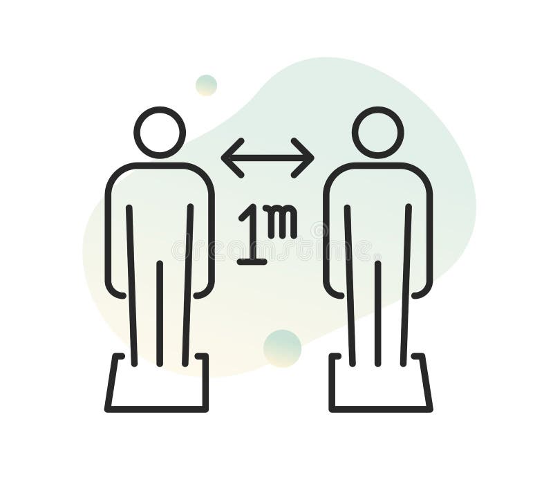 Social Distancing Marking in Public Area - Icon Stock Vector ...