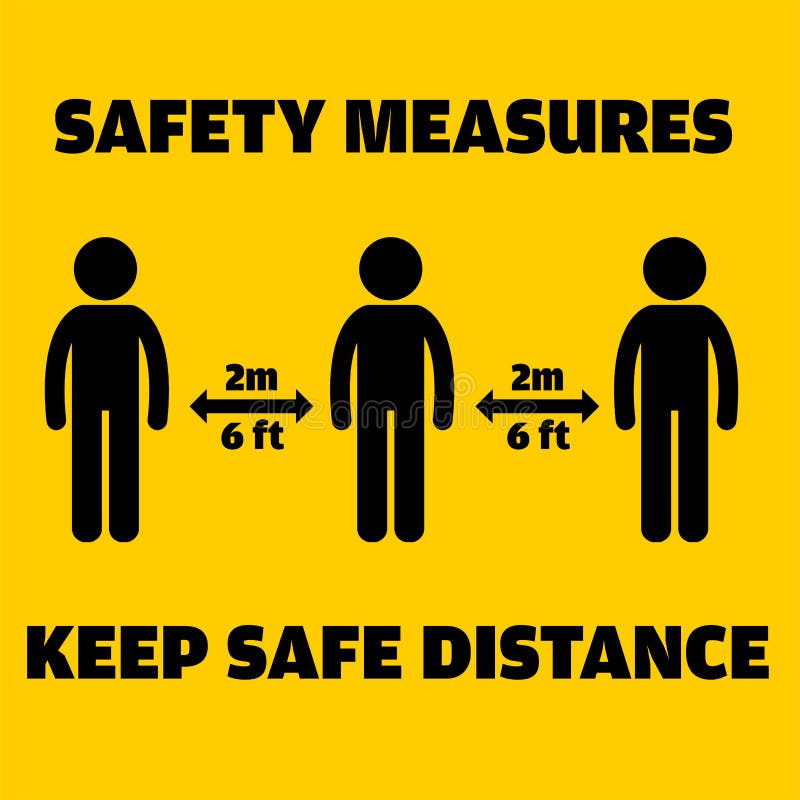Social Distancing Message. Keep a Safe Distance Vector Illustration ...