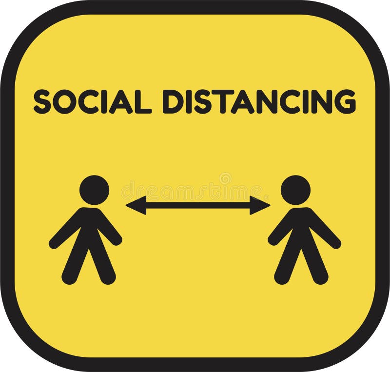 Social Distancing 1 Meter Icon. Stock Illustration - Illustration of ...