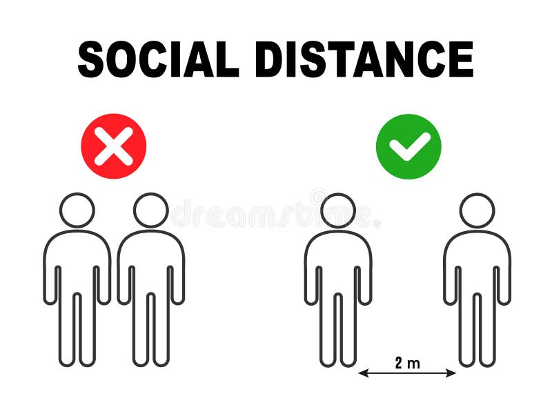 Social Distancing 1 Meter Infographic Icon. Vector Image Stock ...