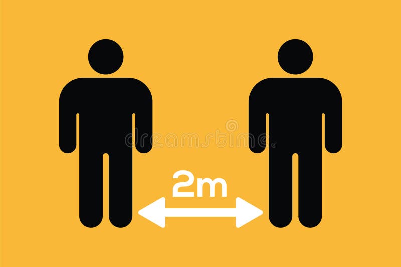 Social Distancing 2 Meters Icon. Vector Image. Stock Vector ...