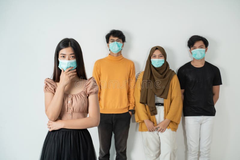 Social Distancing. People With Masks Stock Photo - Image of prevention ...
