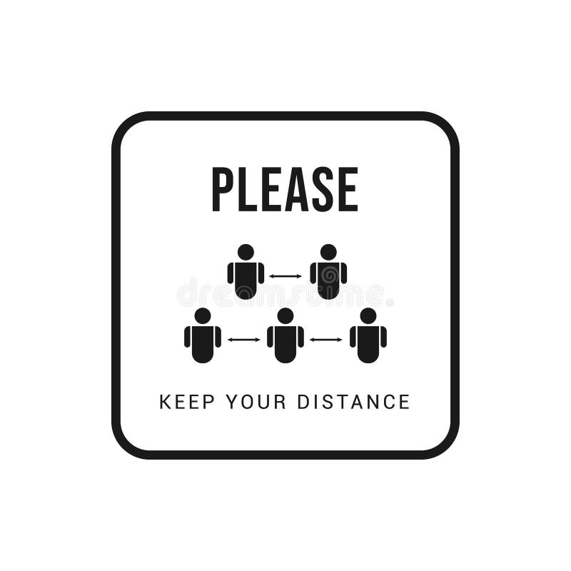 Social Distancing, Physical Distancing Icon Logo Vector Design Template ...