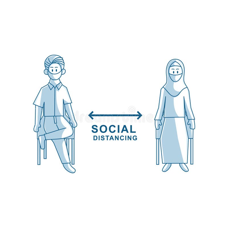 Social Distancing Physical Distancing Sitting in a Public Chair Stock ...