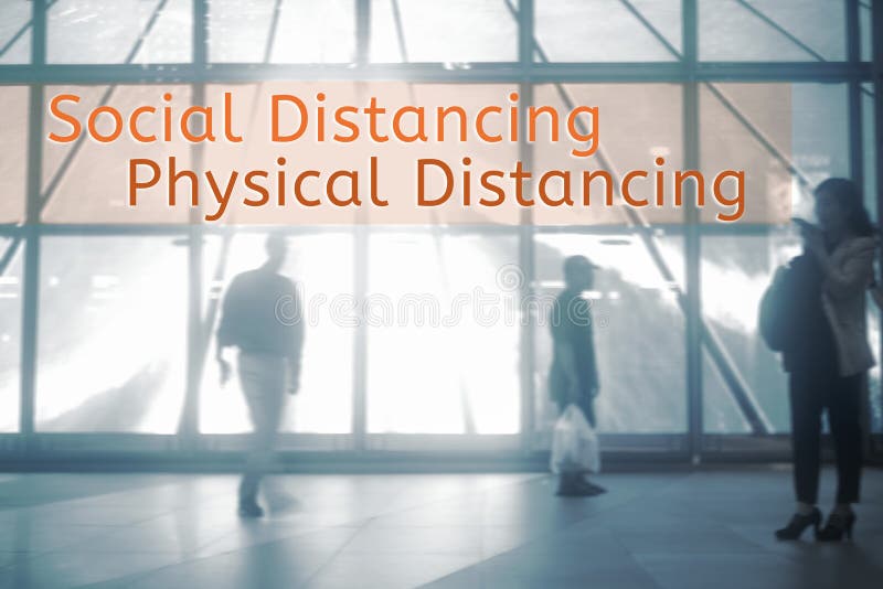 Social Distancing ,and Physical Distancing Space for Safety Stock Image ...