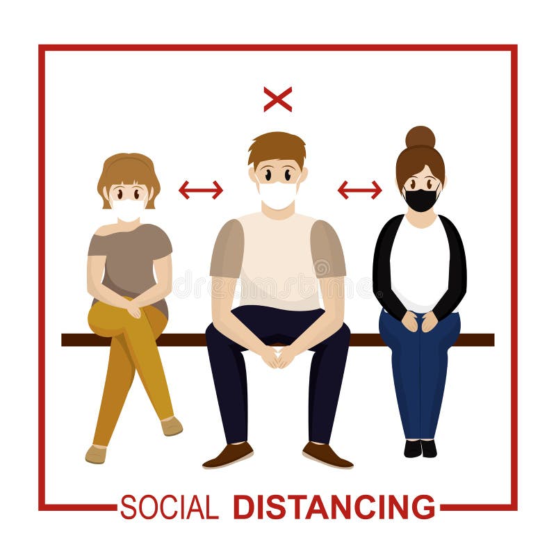 Social distancing poster stock vector. Illustration of preventive ...