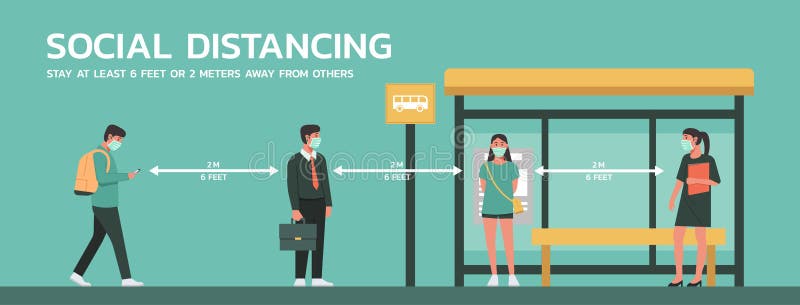 People Maintain Social Distancing To Prevent Virus Spreading and ...