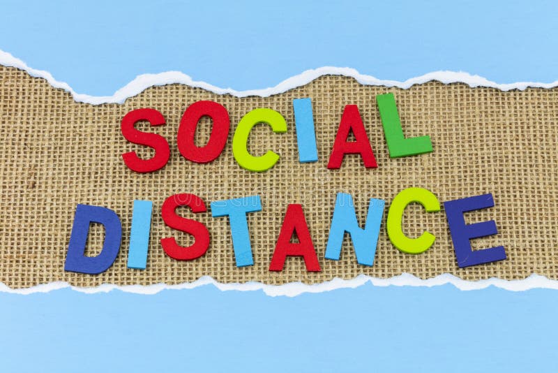 Social Distancing Sign Observe Distance Space People Stock Photo ...