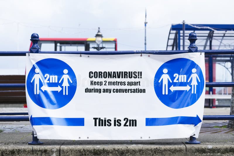 Social Distancing Sign for Shop Customer Queue Stock Image - Image of ...