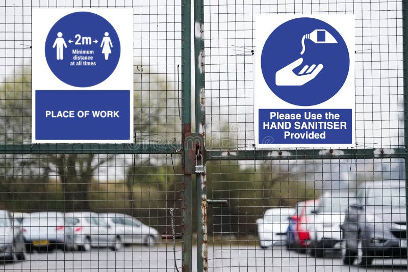 Social Distancing Sign at Work Keep 2m Apart Stock Photo - Image of ...