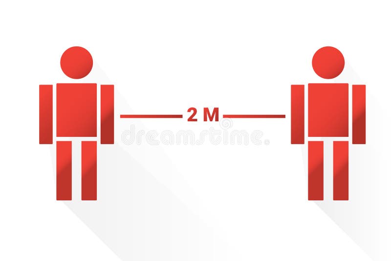 Social Distancing Symbol Orange Isolated on White. Stock Illustration ...