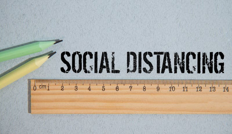 Social Distancing Text in a Colored Paper. Stock Image - Image of ...