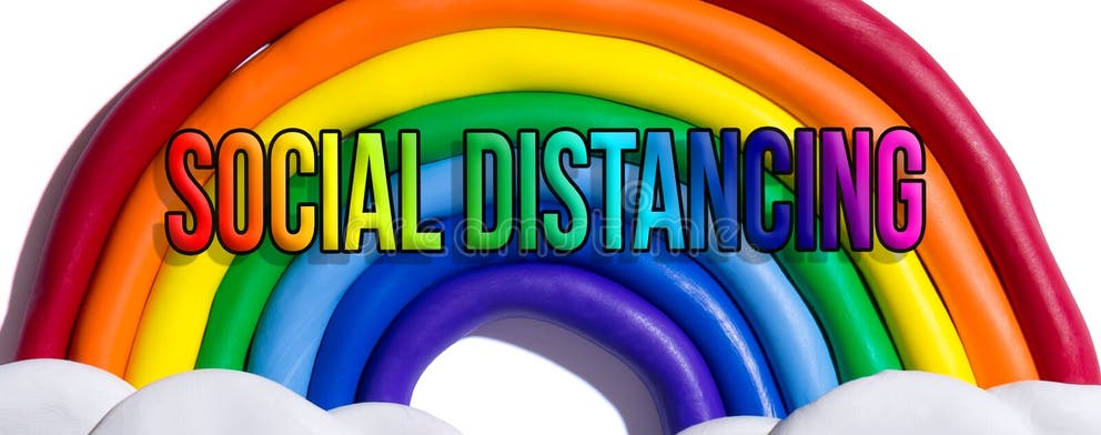 Social Distancing Theme with a Clay Rainbow Stock Photo - Image of ...