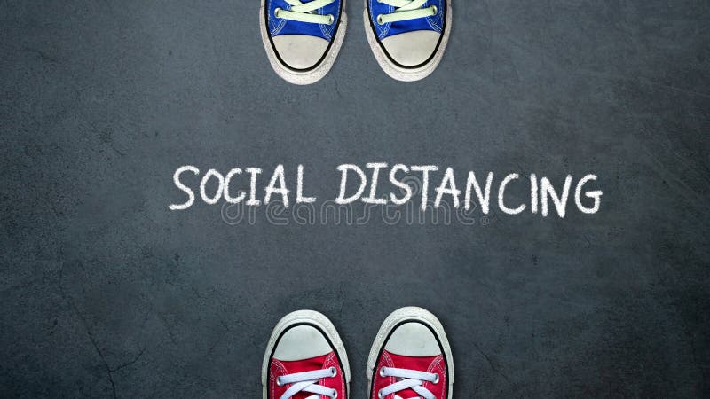 Social Distance. Two People Keep Spaced between Each Other for Social ...