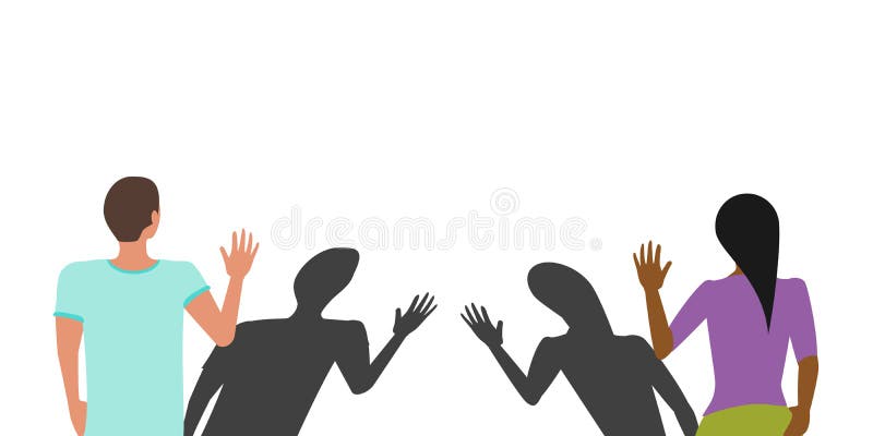 Social Distancing Waving Greeting Concept Vector Stock Vector ...