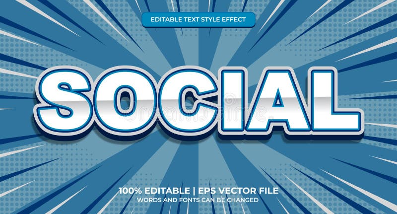 Social Editable Text Effect. Social Media Text Effect, Editable ...