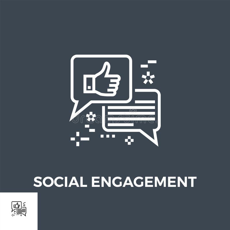 Social Engagement Vector Glyph Icon Stock Vector - Illustration of ...