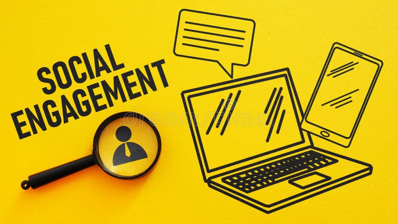 Social Engagement is Shown Using the Text Stock Illustration ...