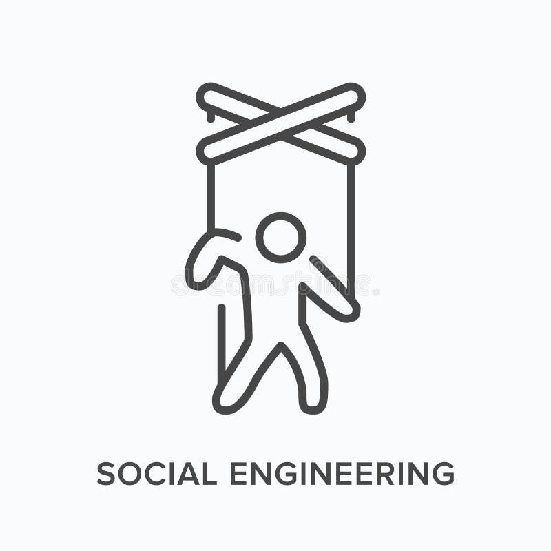 Social Engineering Flat Line Icon. Vector Outline Illustration of ...