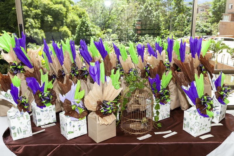 Social Event Table Decorated with Souvenir for Guests at the Party ...