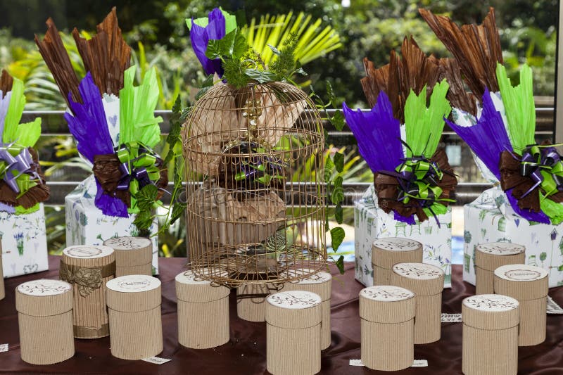 Social Event Table Decorated with Souvenir for Guests at the Party ...