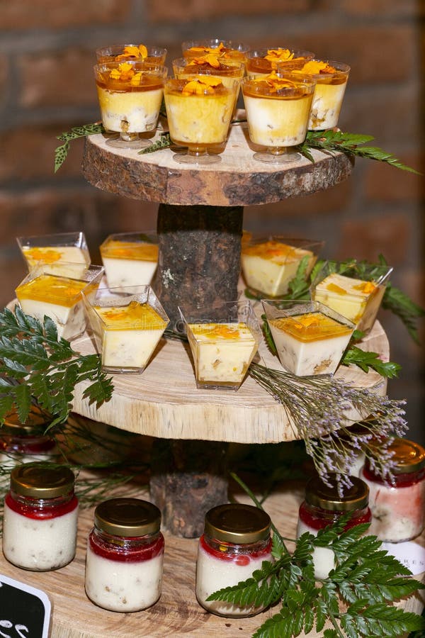 Social Events Individual Presentation of Desserts for Guests at the ...