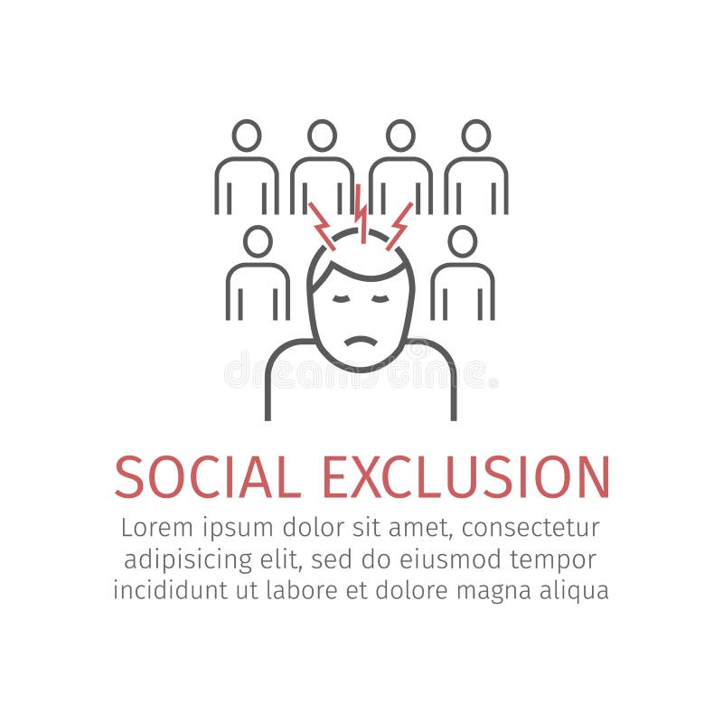 Social Exclusion. Vector Icon Stock Vector - Illustration of young ...