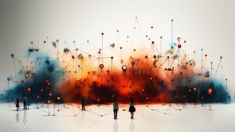 Social Fabric Illustration of People Connected through a Network Stock ...