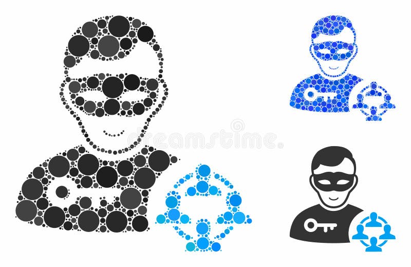 Social Hacker Composition Icon of Circle Dots Stock Illustration ...