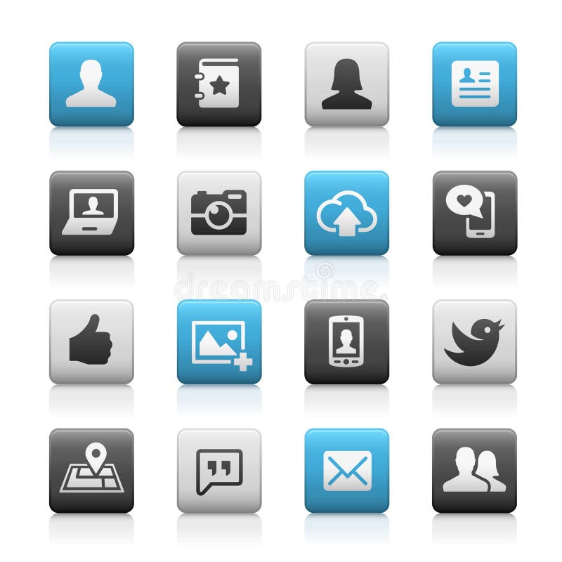 Social Icons, Matte Series editorial stock image. Illustration of mail ...