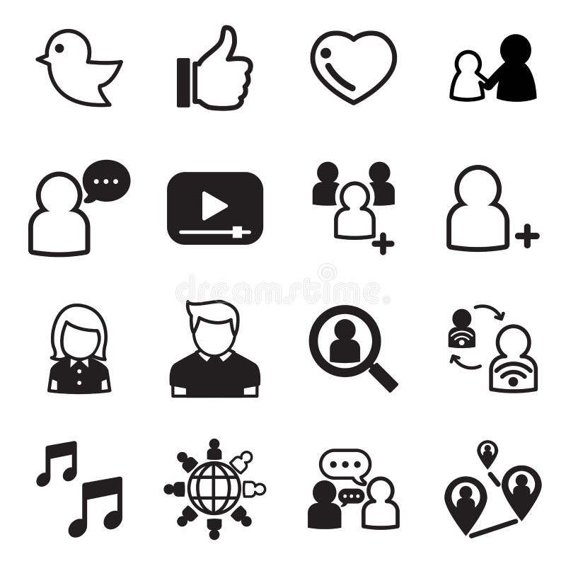 Social icons set stock vector. Illustration of discussion - 72473003