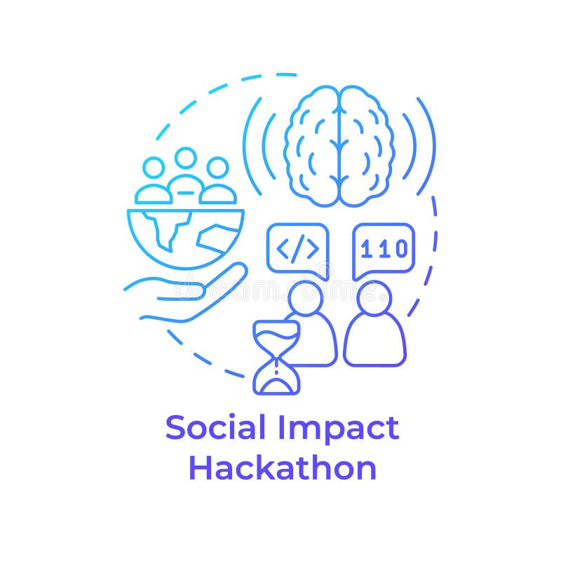Social Impact Hackathon Blue Gradient Concept Icon Stock Vector ...