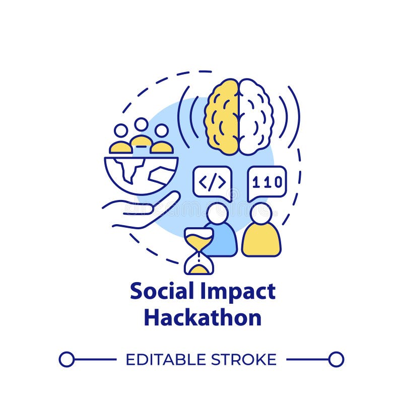 Social Impact Hackathon Multi Color Concept Icon Stock Vector ...