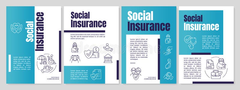 Social Insurance Program Blue Brochure Template Stock Vector ...