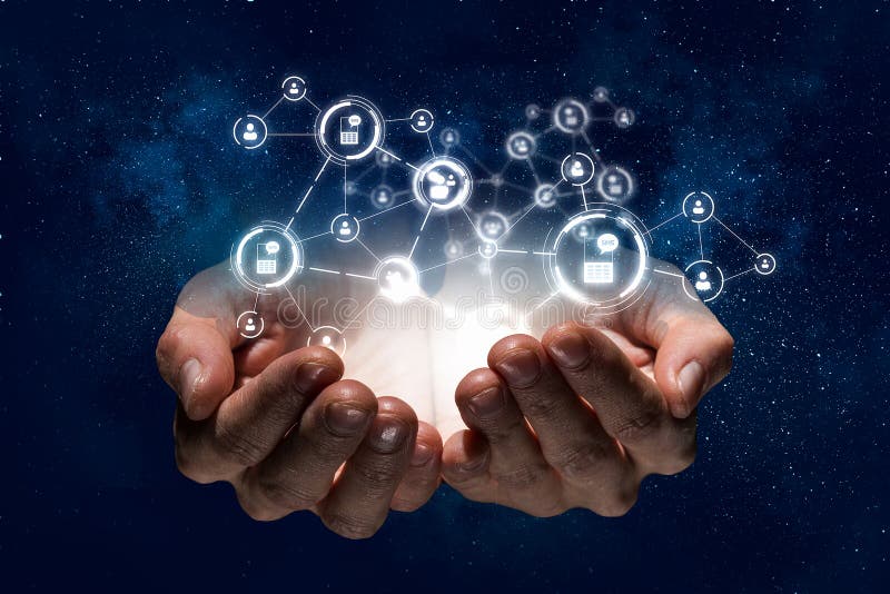 Social Interaction Concept . 3D Render Stock Illustration ...