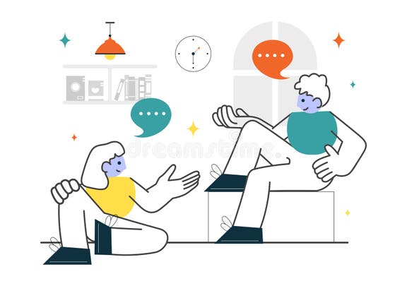 Social Interaction Vector Illustration Featuring Mobile Social ...