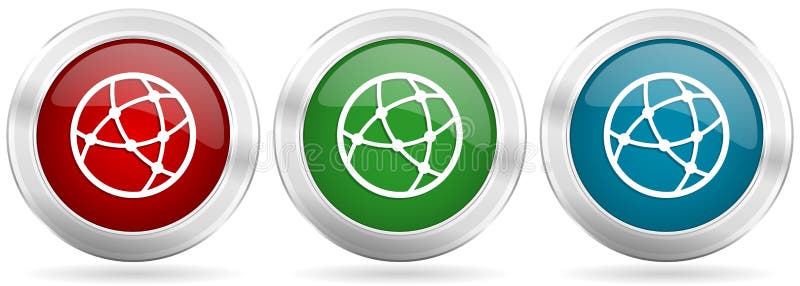 Social, Internet, Communication, Global Technology Vector Icon Set. Red ...