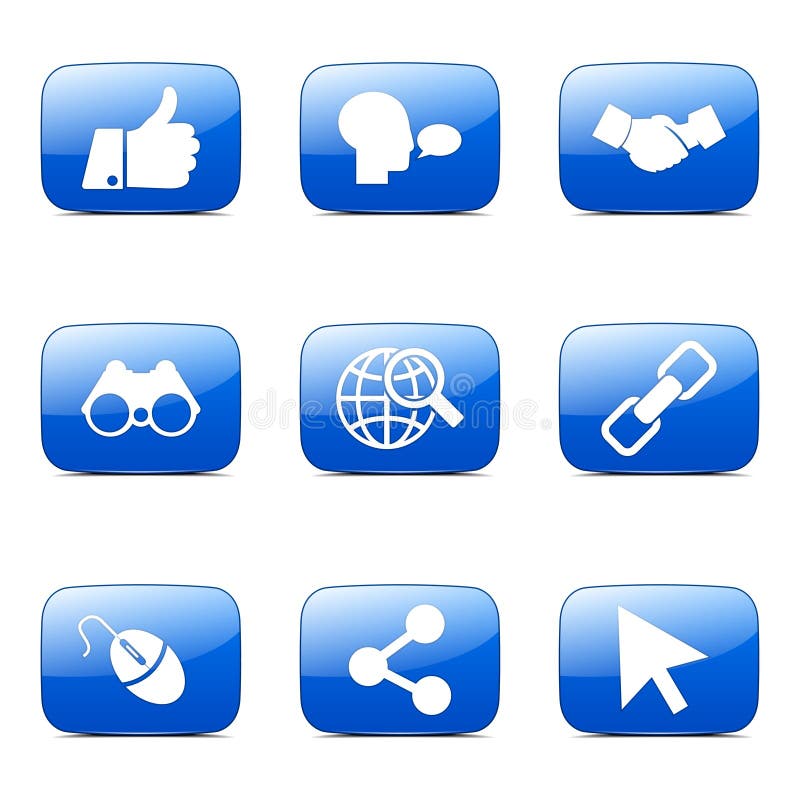 Social Internet Square Vector Blue Icon Stock Vector - Illustration of ...