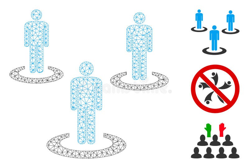 Social Isolation Polygonal Frame Vector Mesh Illustration Stock Vector ...